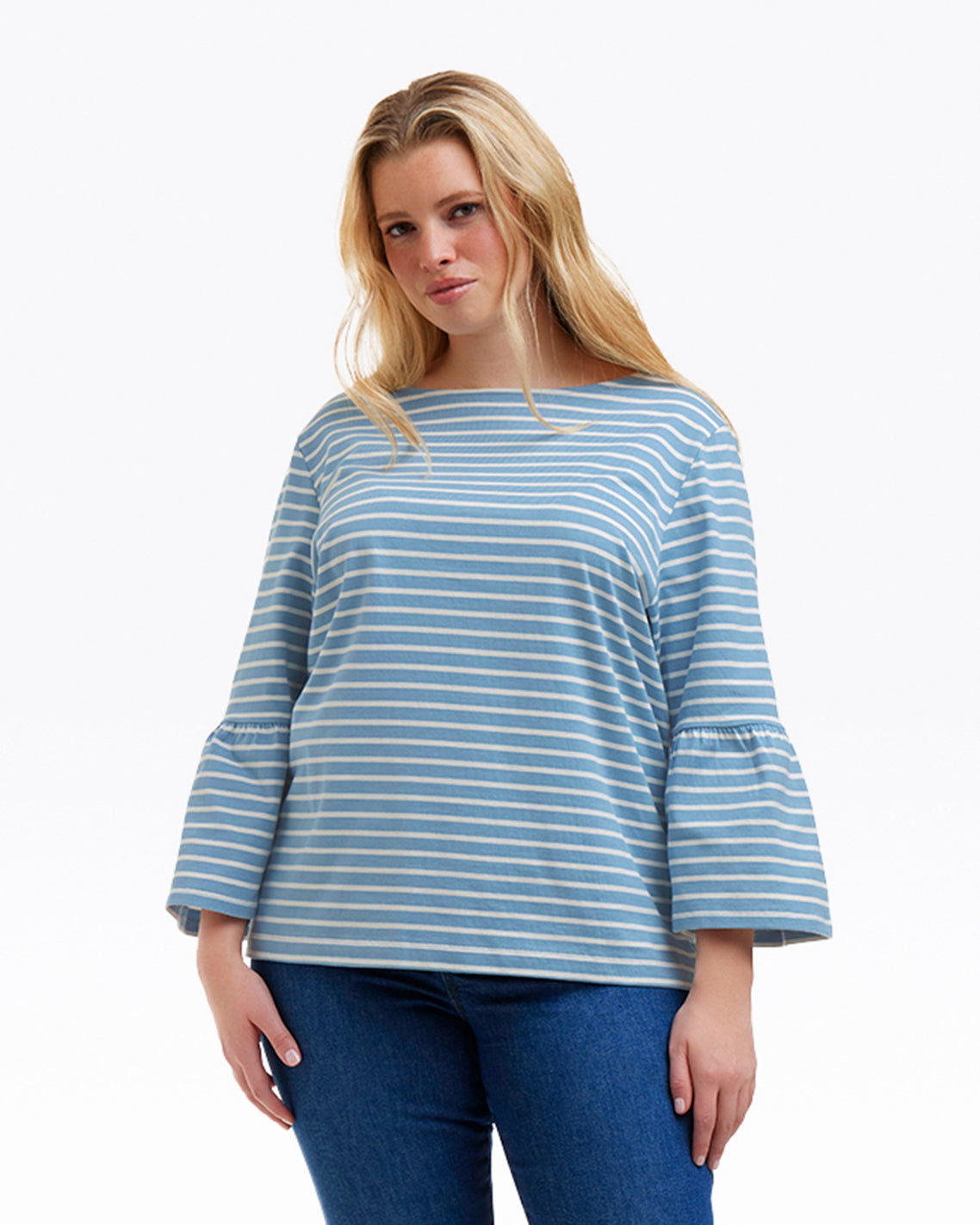 Corey Bell Sleeve Top in Blue Mariner Stripe – Draper James