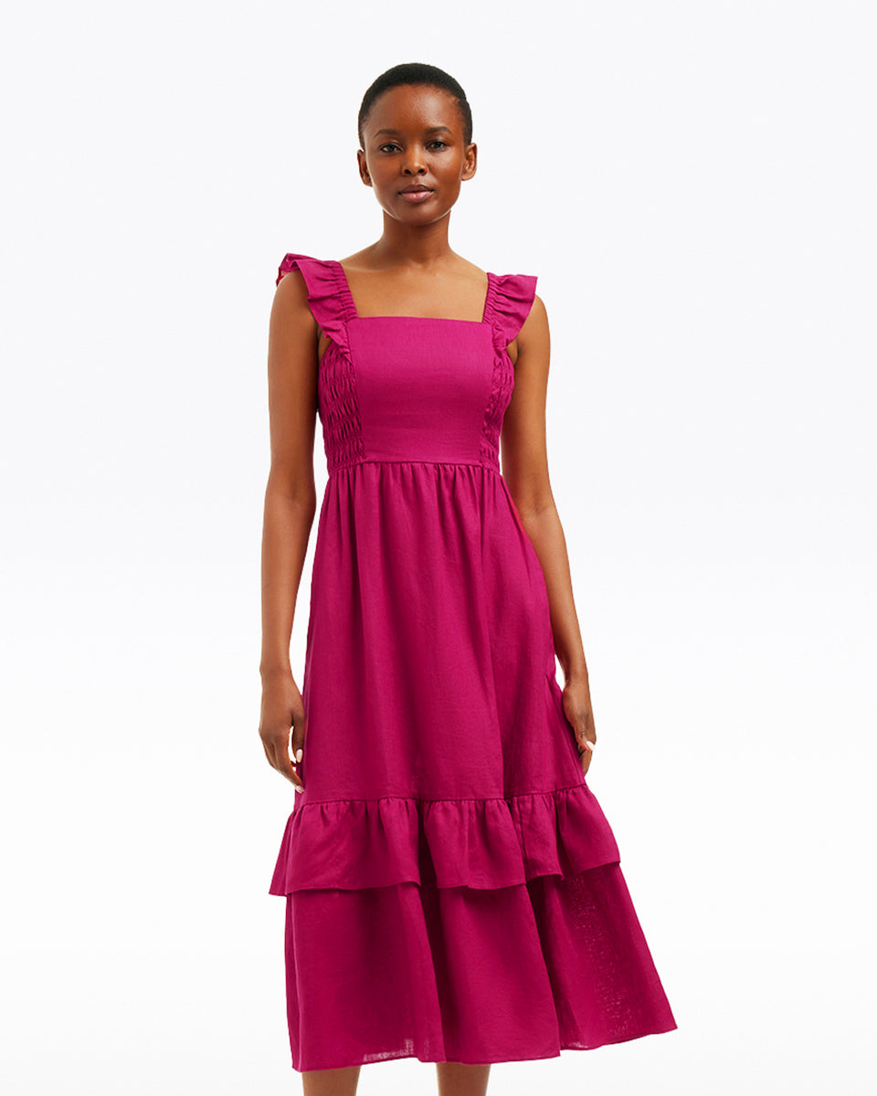 Carrie Midi Dress in Raspberry Pink – Draper James