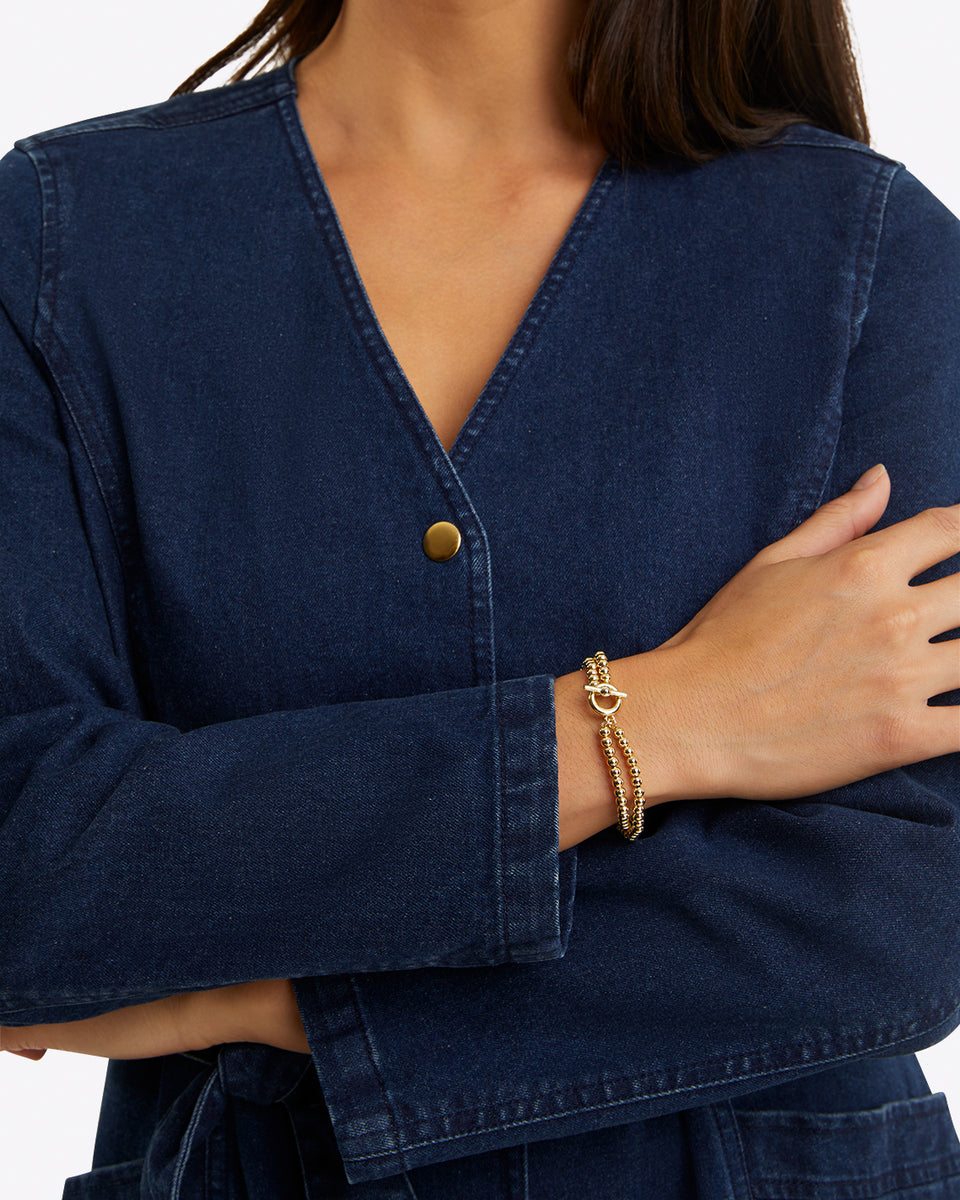 Colbie Snap Front Dress in Denim – Draper James