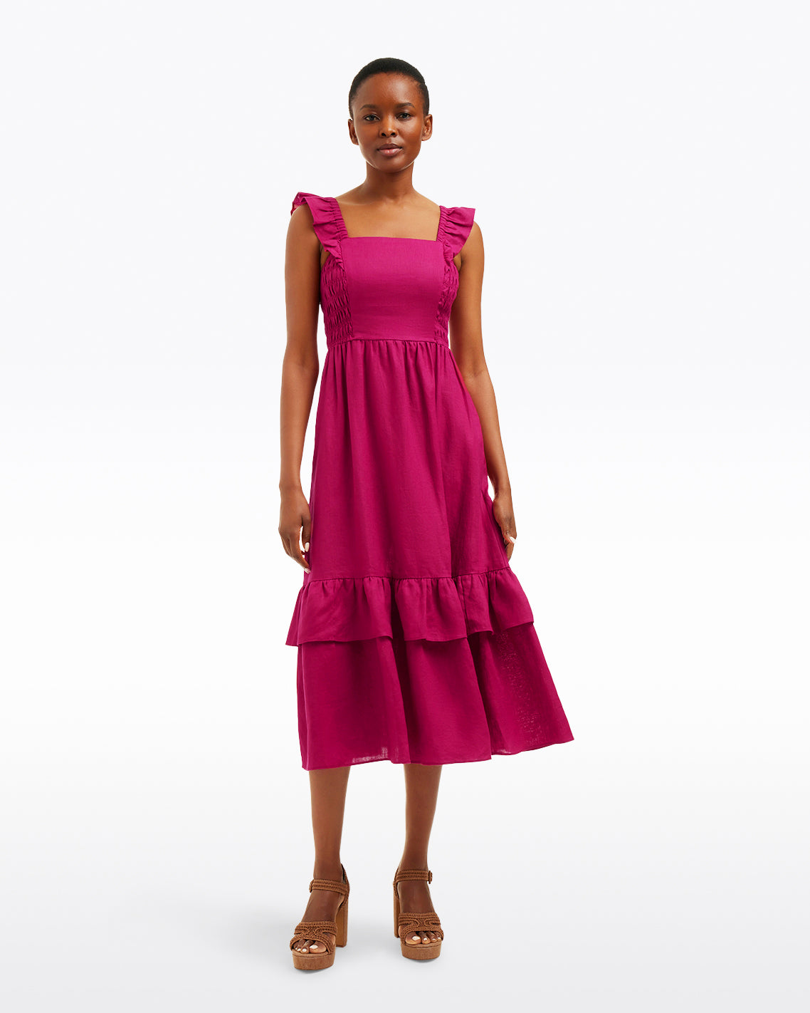 Carrie Midi Dress in Raspberry Pink – Draper James