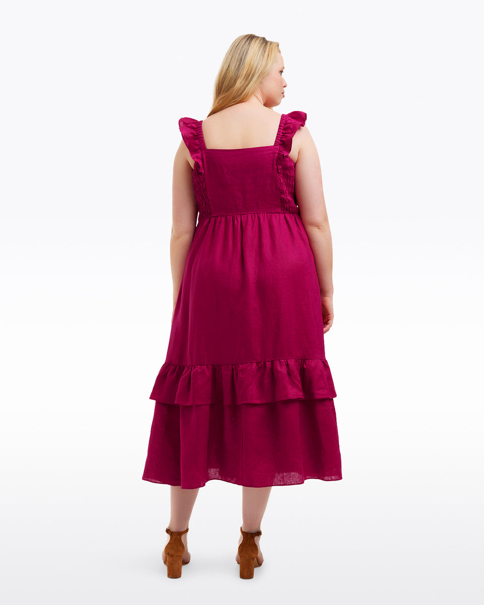 Carrie Midi Dress in Raspberry Pink – Draper James