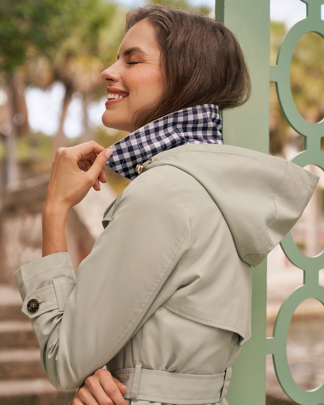 Meghan Trench Coat in Spring Sage – Draper James