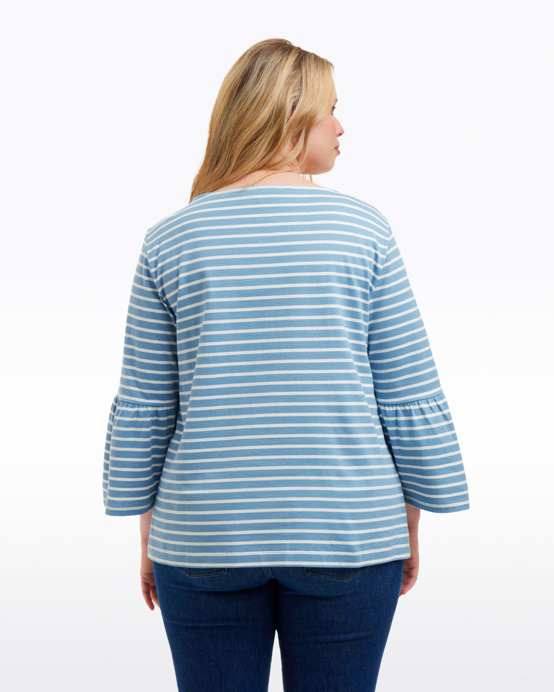 Corey Bell Sleeve Top in Blue Mariner Stripe – Draper James