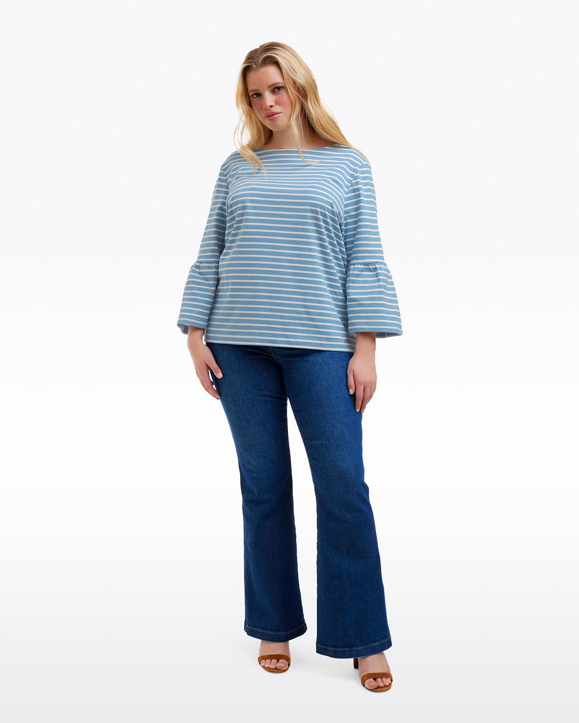 Corey Bell Sleeve Top in Blue Mariner Stripe – Draper James
